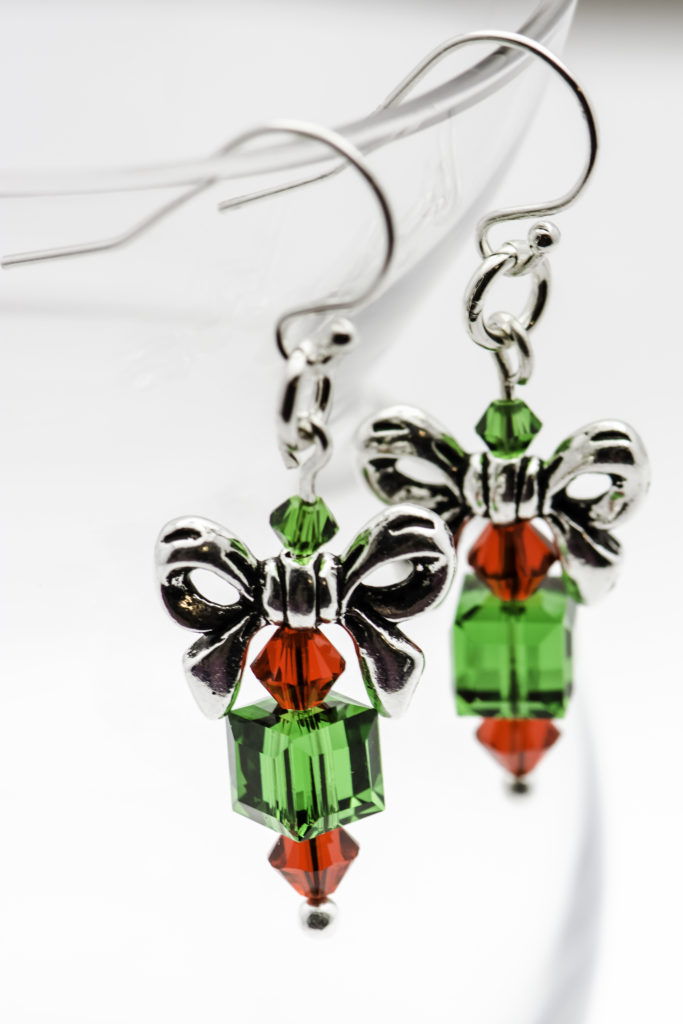Christmas Present Earrings Swarovski - Black Brook Shop