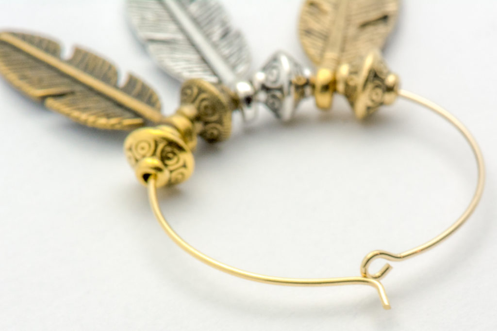 Feather Hoop Earrings | Gold Hoop Earrings - Black Brook Shop
