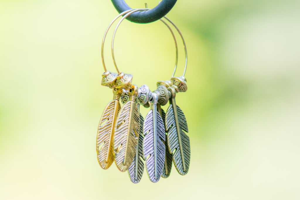 Feather Hoop Earrings | Gold Hoop Earrings - Black Brook Shop