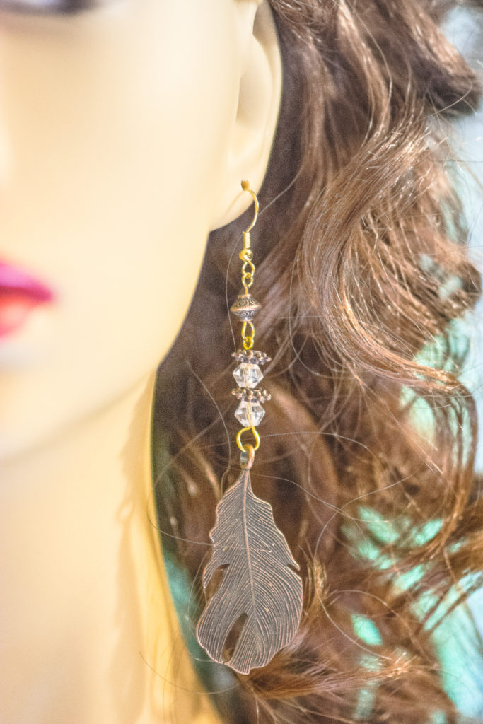 Copper Feather Earrings | Large Metal Feather - Black Brook Shop